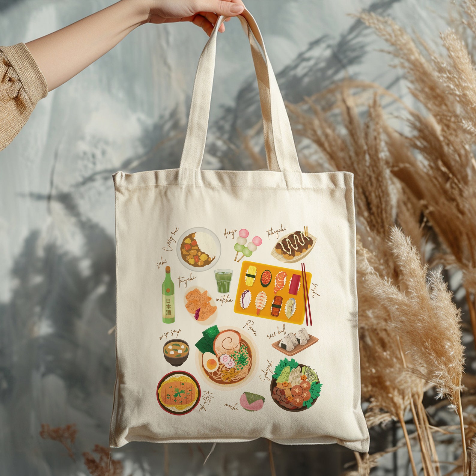 Japanese Food Tote Bag, Foodie Gift, Tokyo Japan Gift, Asian Food Tote ...