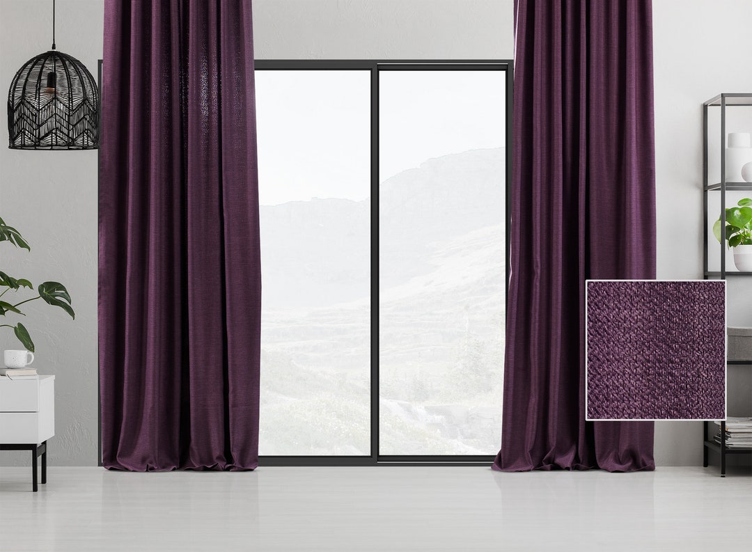 100 % Blackout Curtains , Dark Purple Living Room Curtains , Bedroom ...