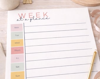 Bright Colorful Weekly Planner - Etsy