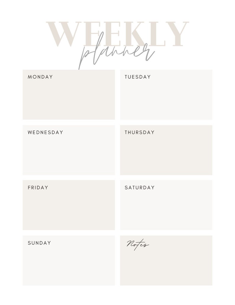 Weekly Printable Planner - Etsy