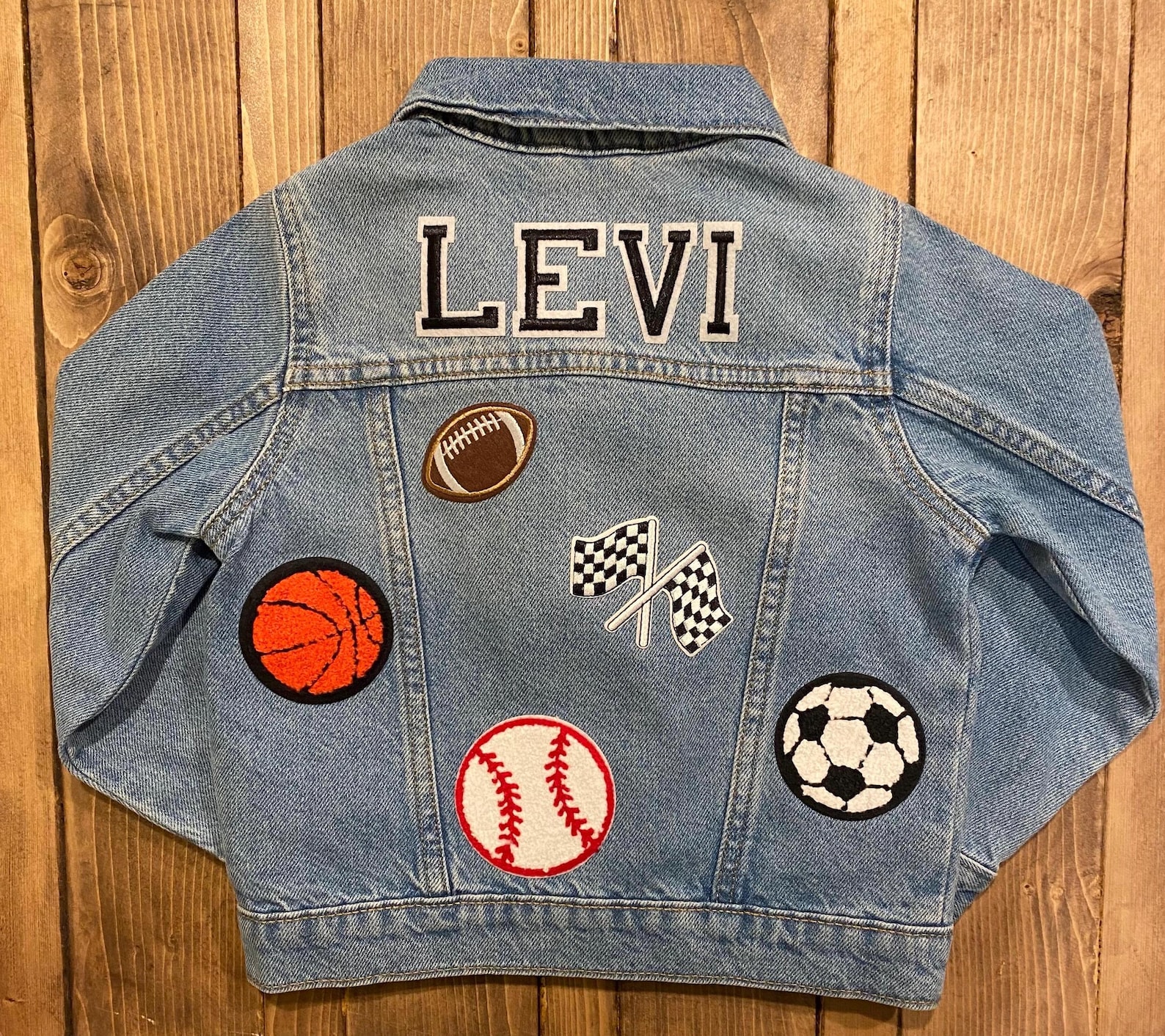 Custom Denim Jacket Denim Custom Name Patch Jacket Gift for Boys Jean ...