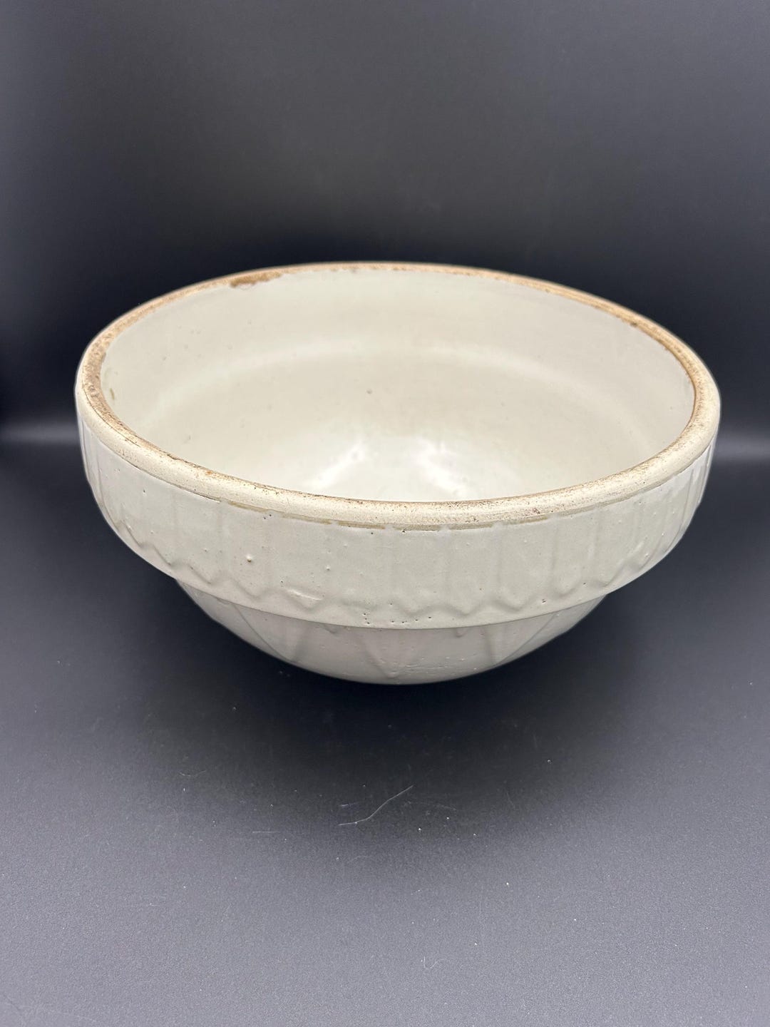 Ruckel’s White Hall Stoneware Pottery Mixing Bowl-medium Size - Etsy