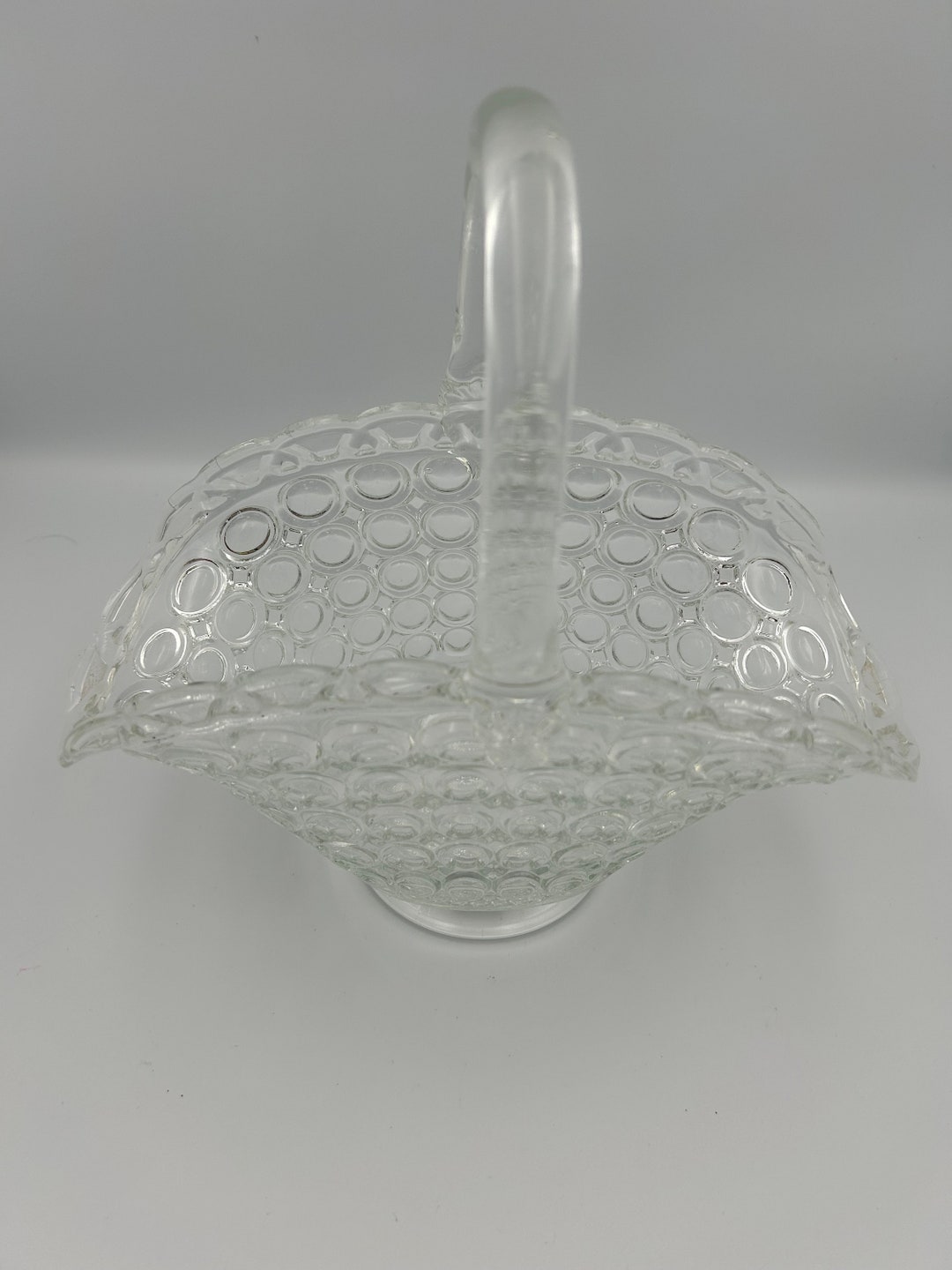 Bullseye Glass Pattern Basket by Findlay Bellaire Glass Company/ Late ...