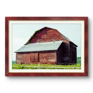 Old Wood Red Barn Photo Print Farmhouse Decor Wallart Rural America ...