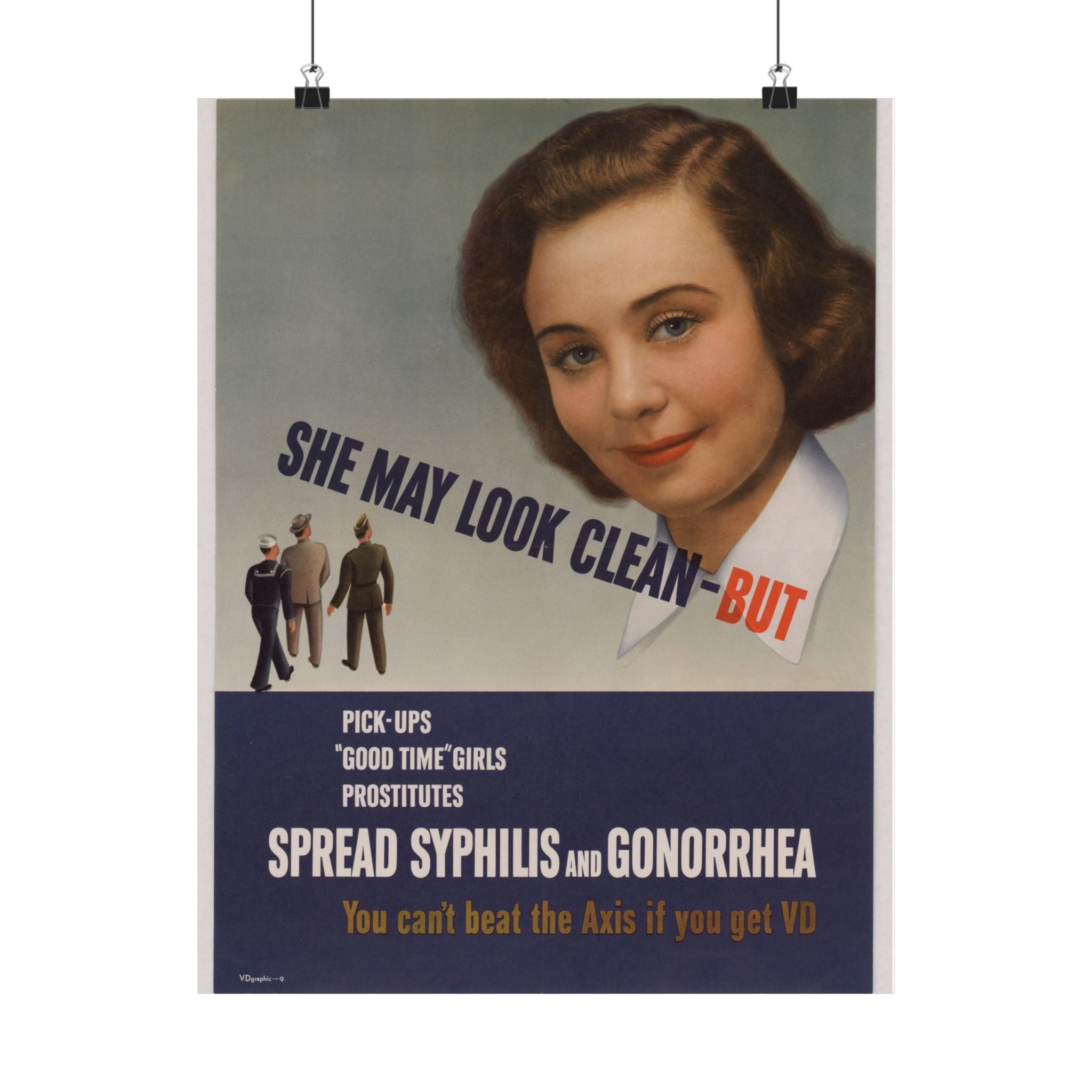 Matte Vertical Posters, WW2 Historic STD Warning Poster, Vintage ...
