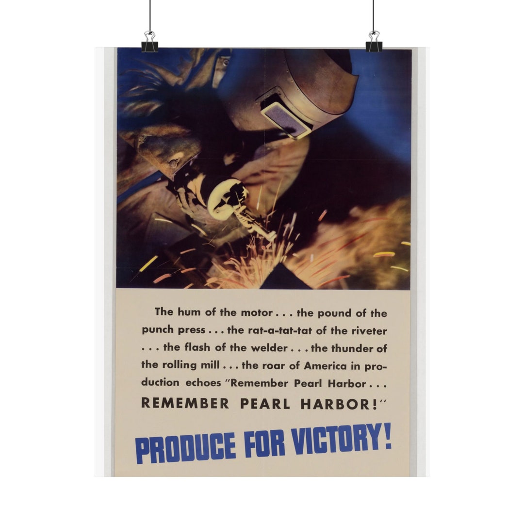 Matte Vertical Poster, WW2 Propaganda Poster Labor History Welder Art ...
