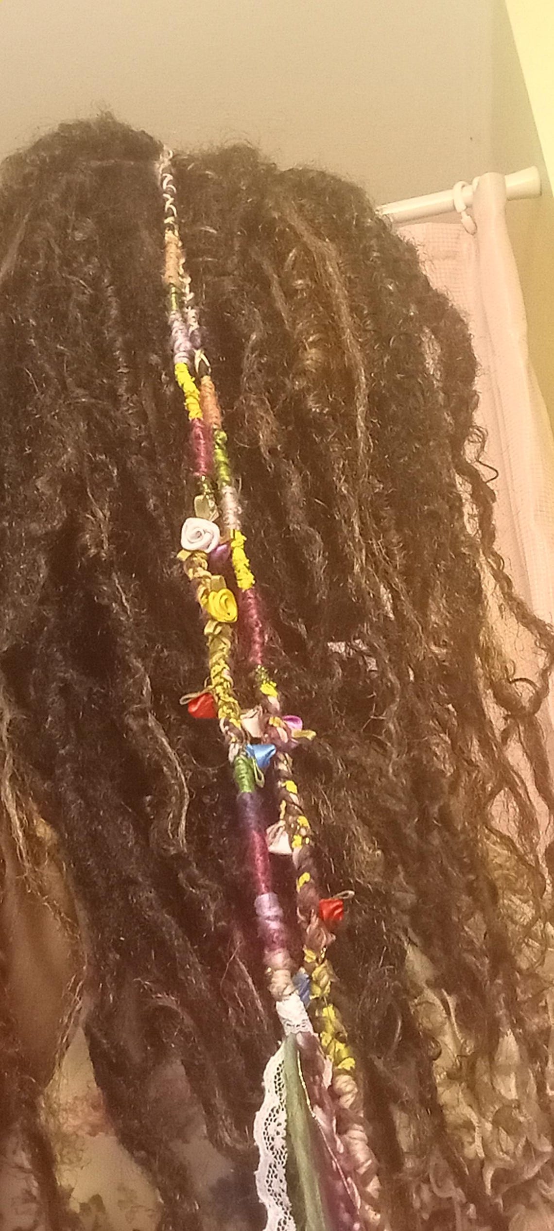 DE Forest Fae Locs Hairstyles Braids Flower Hair Vine- Fairy Colorful ...