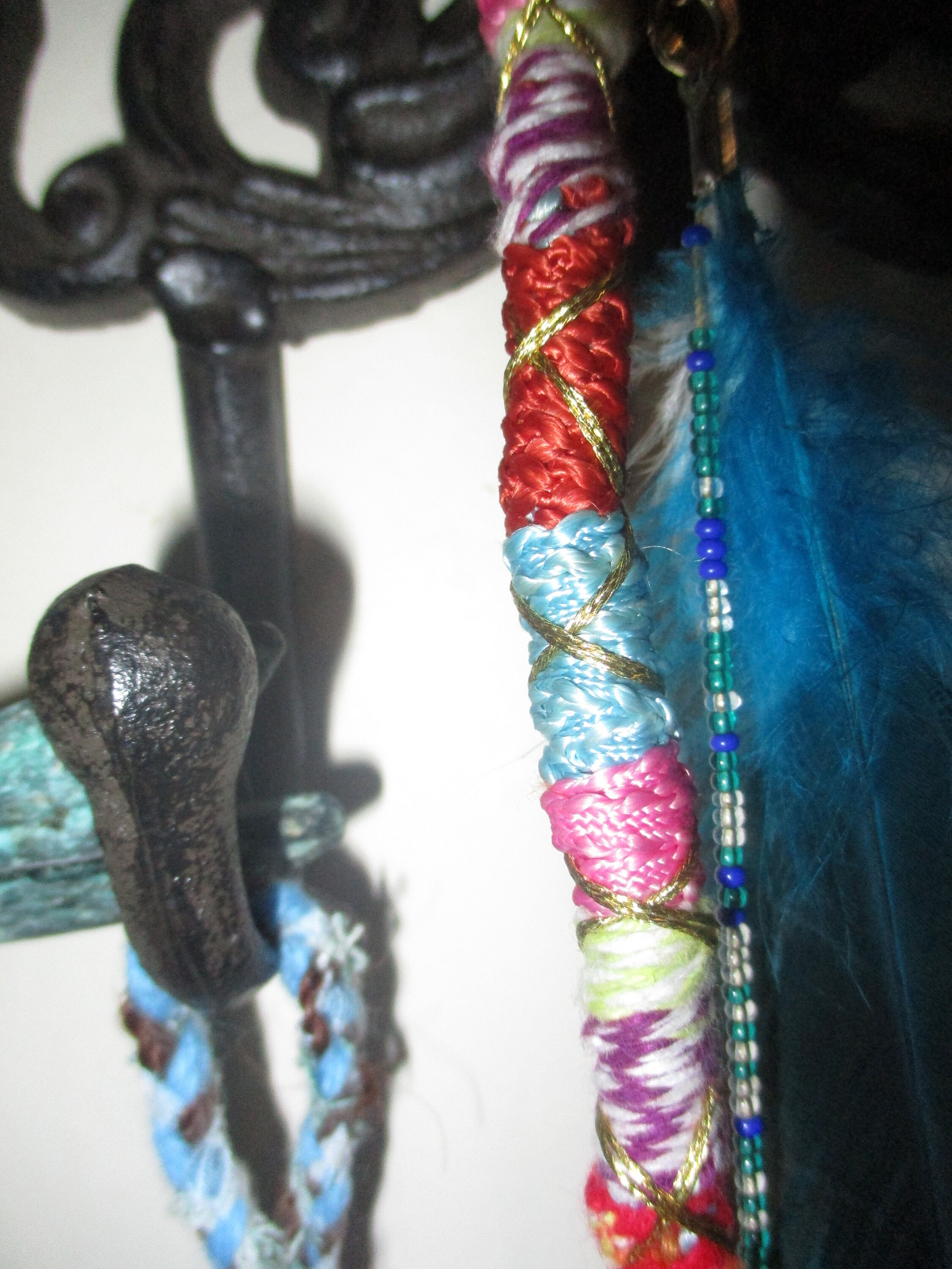 Dreadlock Hair Extension | One Dreadloc Wrap Clip in | Real Feathers ...