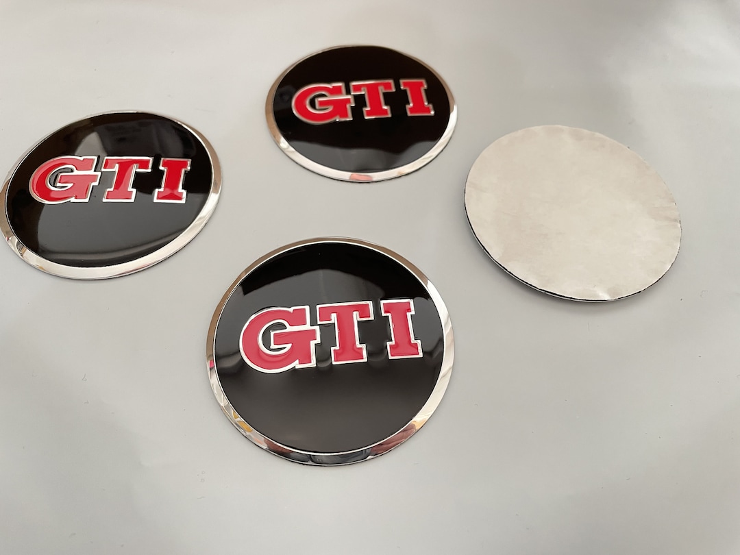 56mm Gti-inspired Wheel Center Cap Emblems Set of 4 Sporty Red and ...