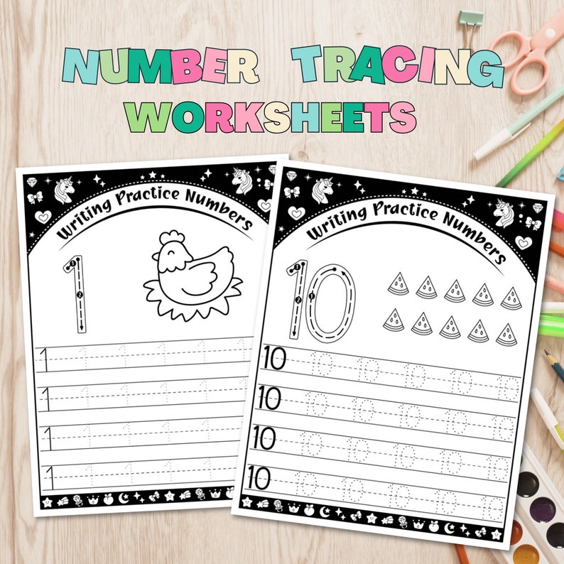 20 Number Tracing Worksheets, 1-20, Preschool Worksheet, Pre-k Numbers ...