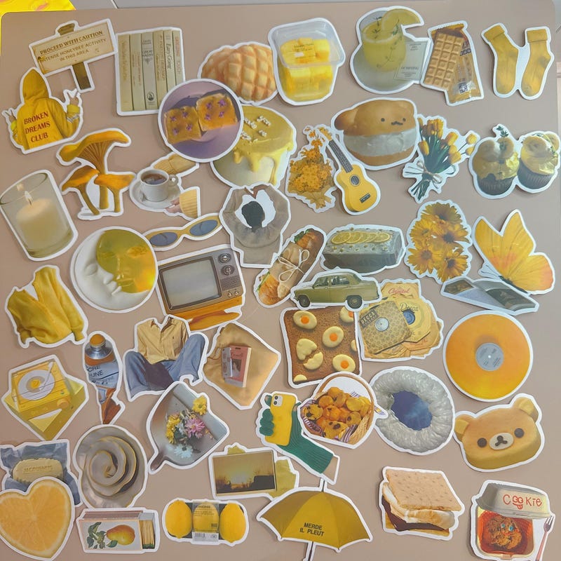 Yellow Stickers - Etsy