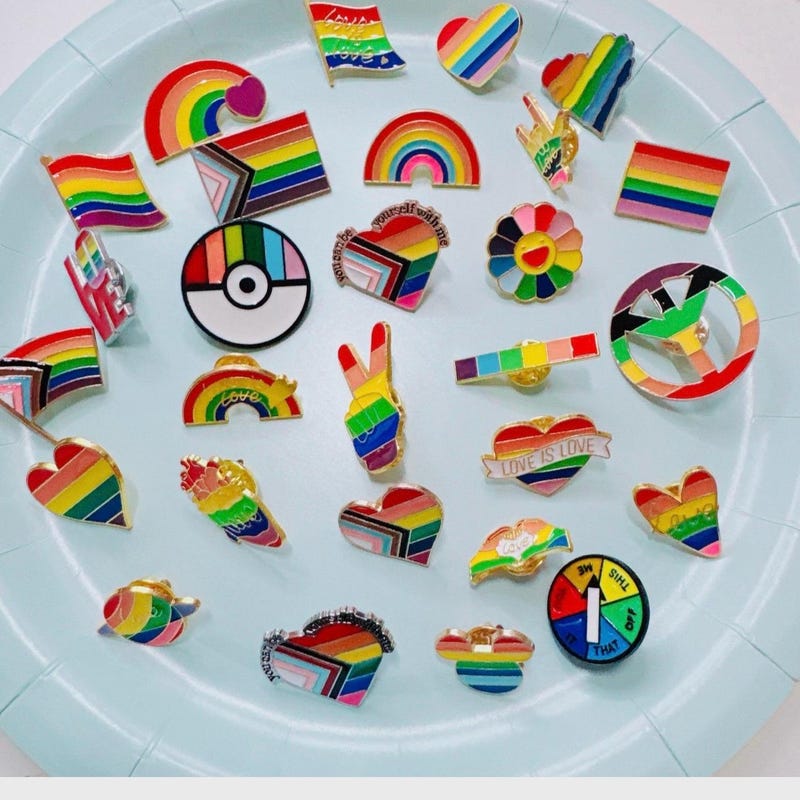 Rainbow Pins - Etsy