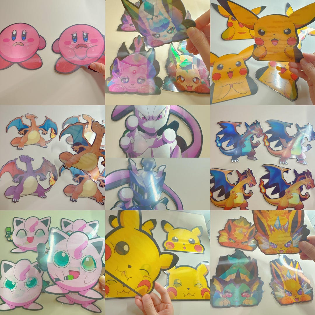 Pokemon 3D Lenticular Car Sticker, Mewtwo, Evvee, Pikachu , Gengar ...