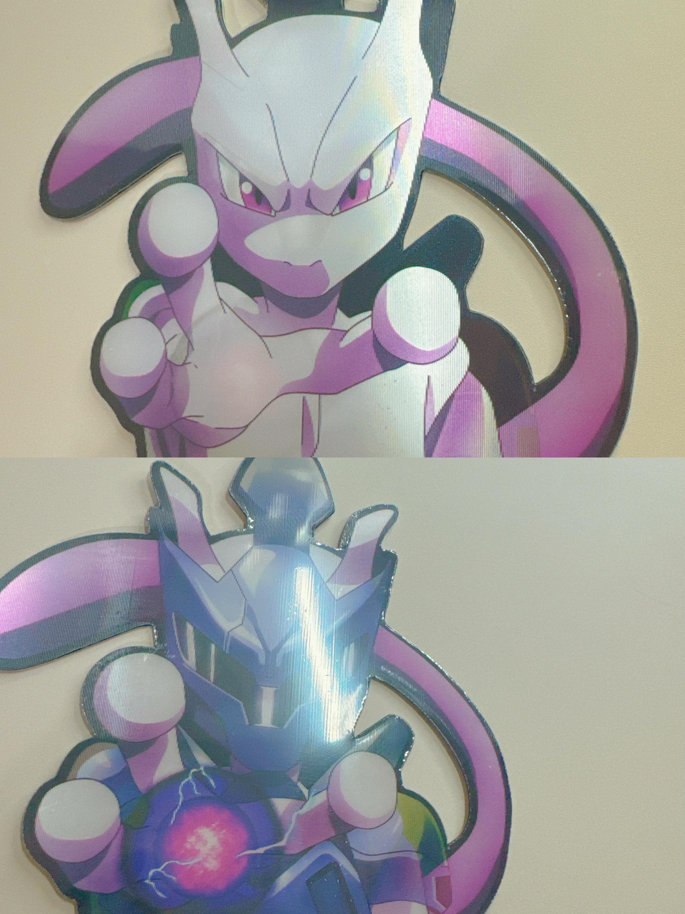 Pokemon 3D Lenticular Car Sticker, Mewtwo, Evvee, Pikachu , Gengar ...