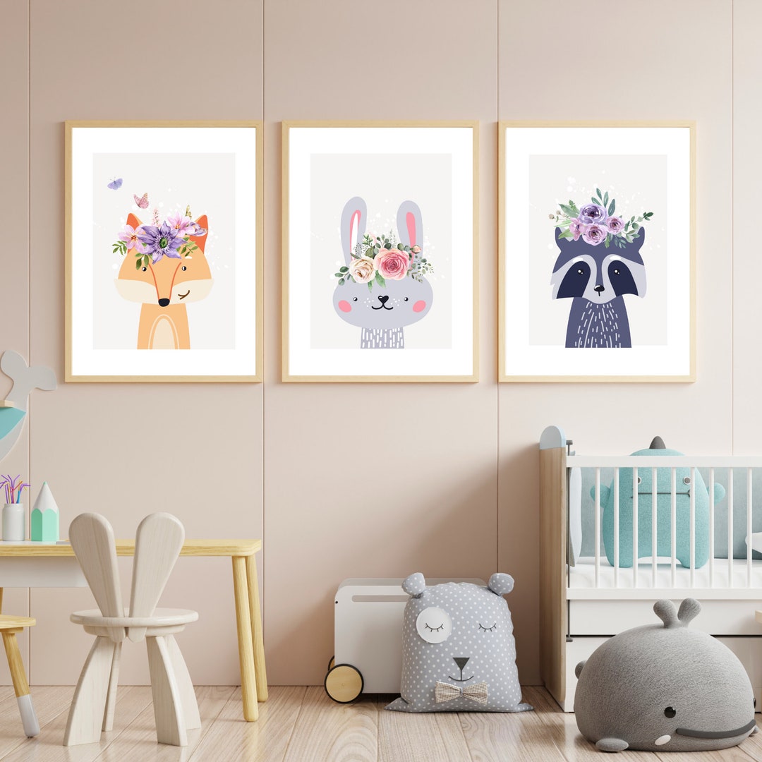 Poster Set Cute Wall Decor Kidsroom, Nursery Wall Poster, Dijital ...