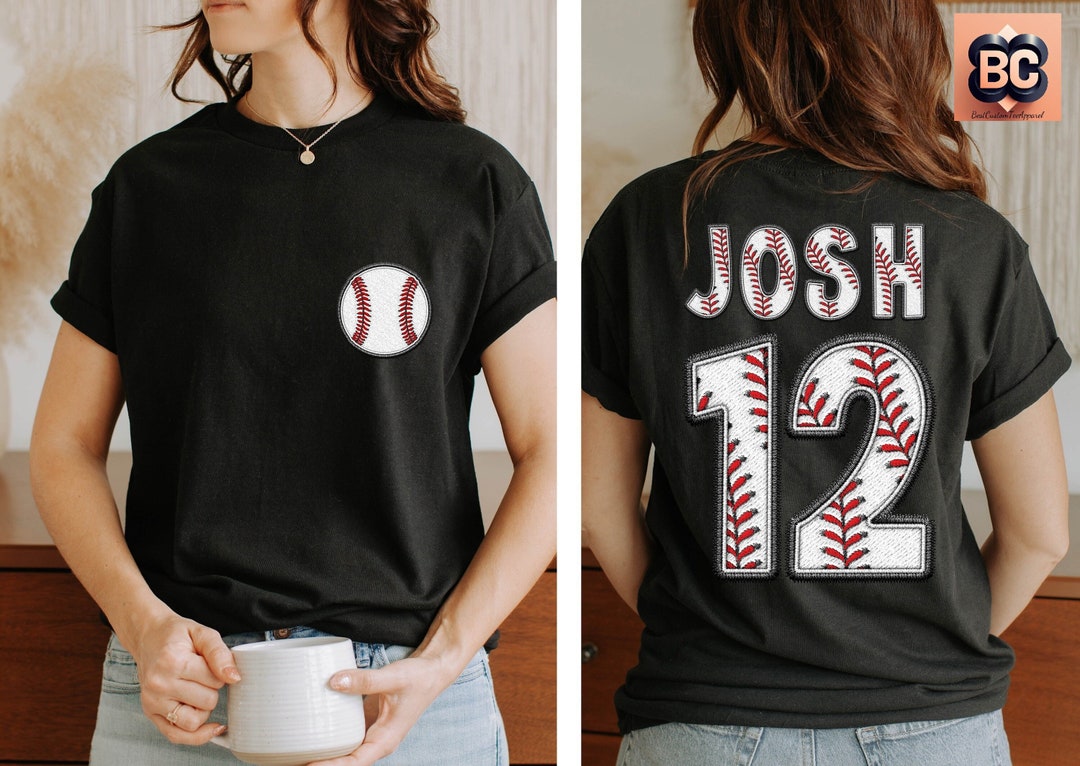 Custom Baseball Name and Number Shirt, Double Sided Shirt, Game Day ...