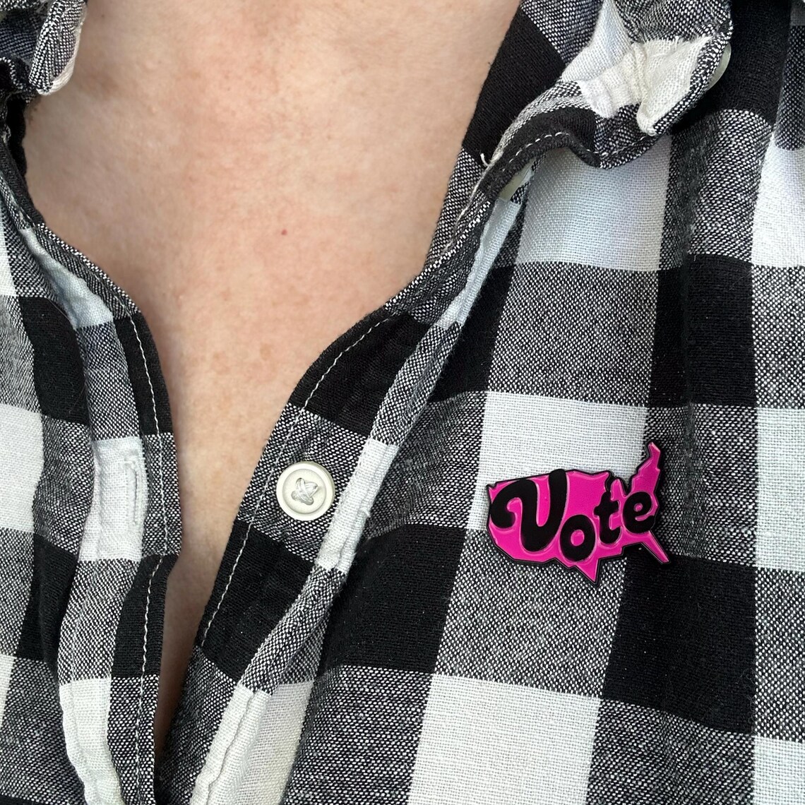 Vote Enamel Pin in Pink or Blue. It's Election Time. Wear Your VOTING ...