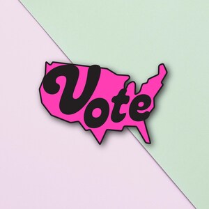Vote Enamel Pin in Pink or Blue. It's Election Time. Wear Your VOTING ...