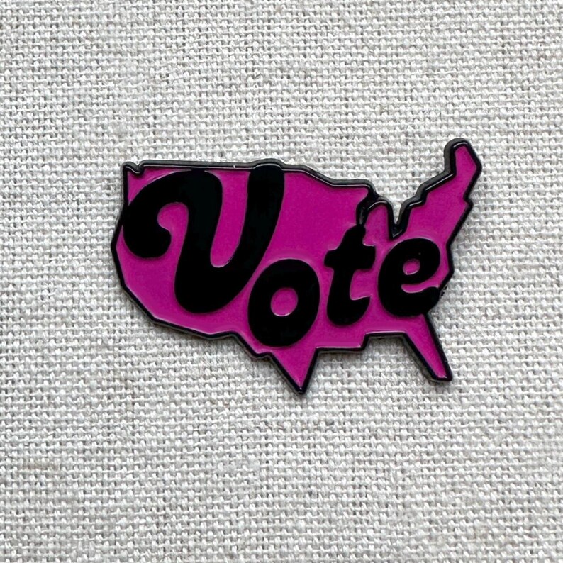 Vote Enamel Pin in Pink or Blue. It's Election Time. Wear Your VOTING ...