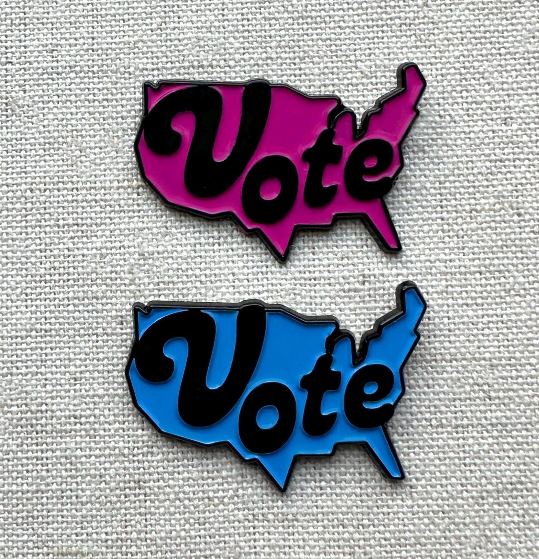 Vote Enamel Pin in Pink or Blue. It's Election Time. Wear Your VOTING ...