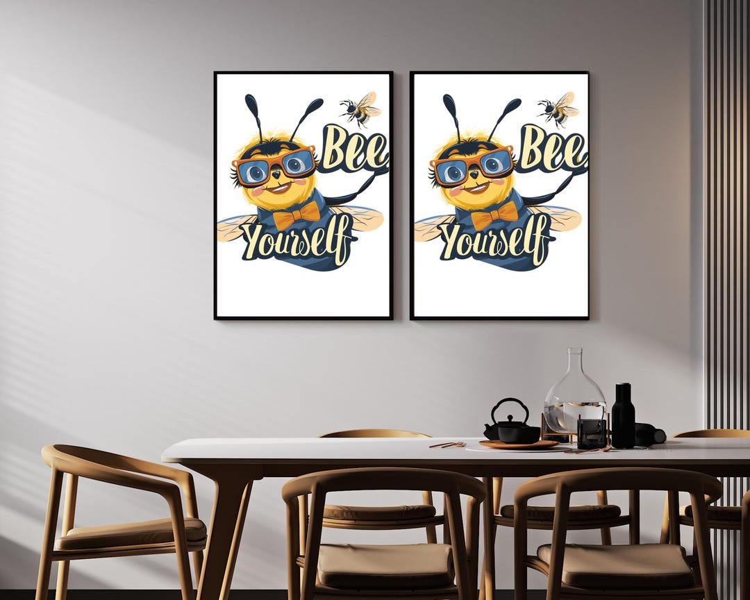 Bee Yourself Motivational Art || Bee Quote Wall Art || Motivational ...