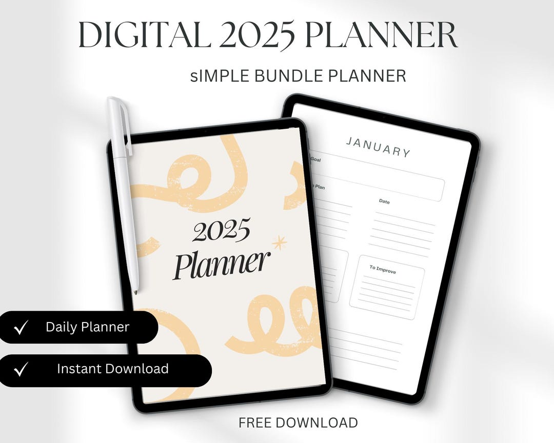 Minimalist 2025 Planner Digital Download Printable Planner 2025 Agenda ...