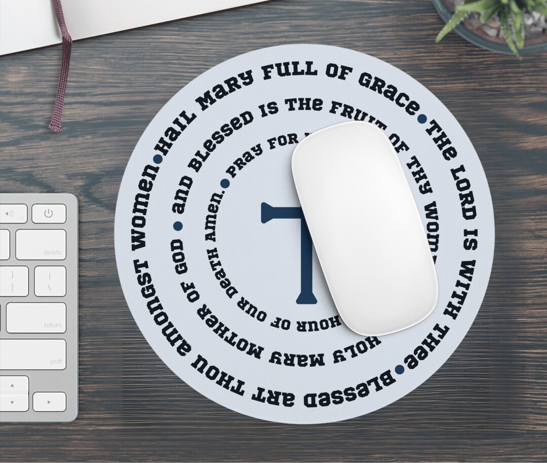 Our Father Prayer Mouse Pad, Cute Round Computer Mouse Pad, Catholic ...