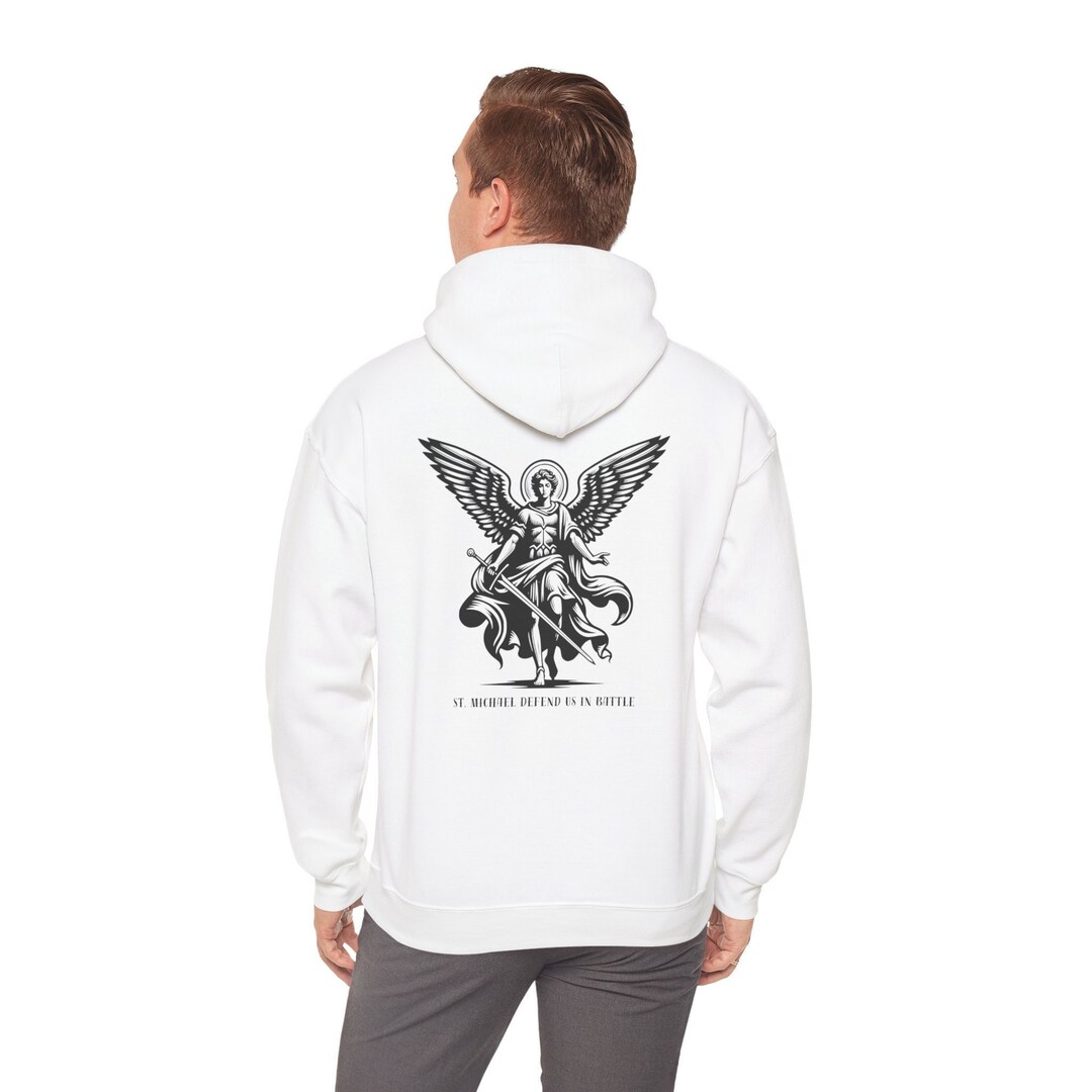 Saint Michael the Archangel Hooded Sweatshirt, Catholic Hoodie, Saint ...