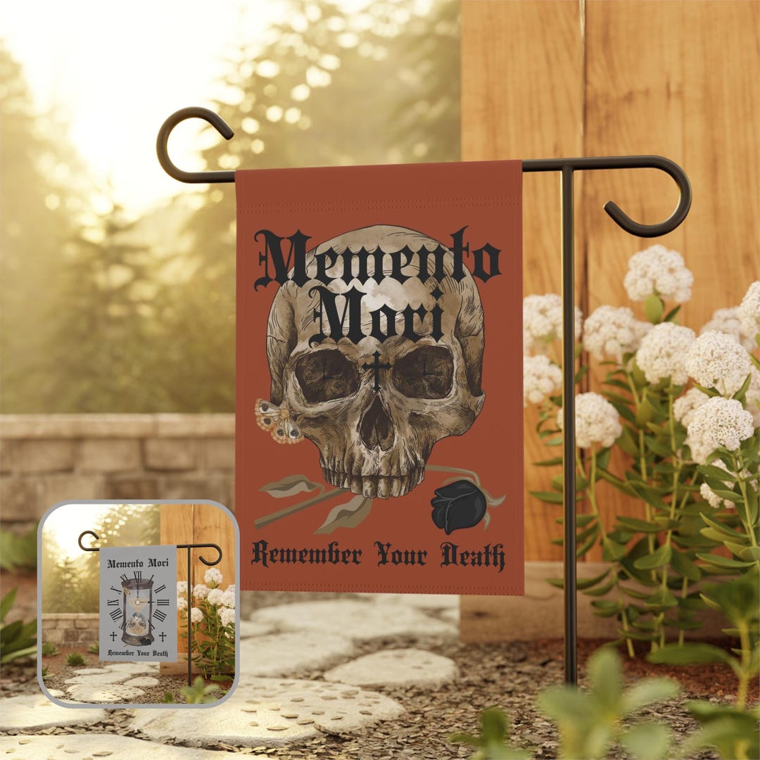 Memento Mori Garden & House Banner, Catholic House Banner, Catholic ...