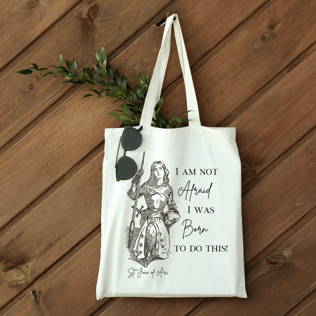 Catholic Canvas Tote Bag, St Joan of Arc Bag, College School Book Bag ...