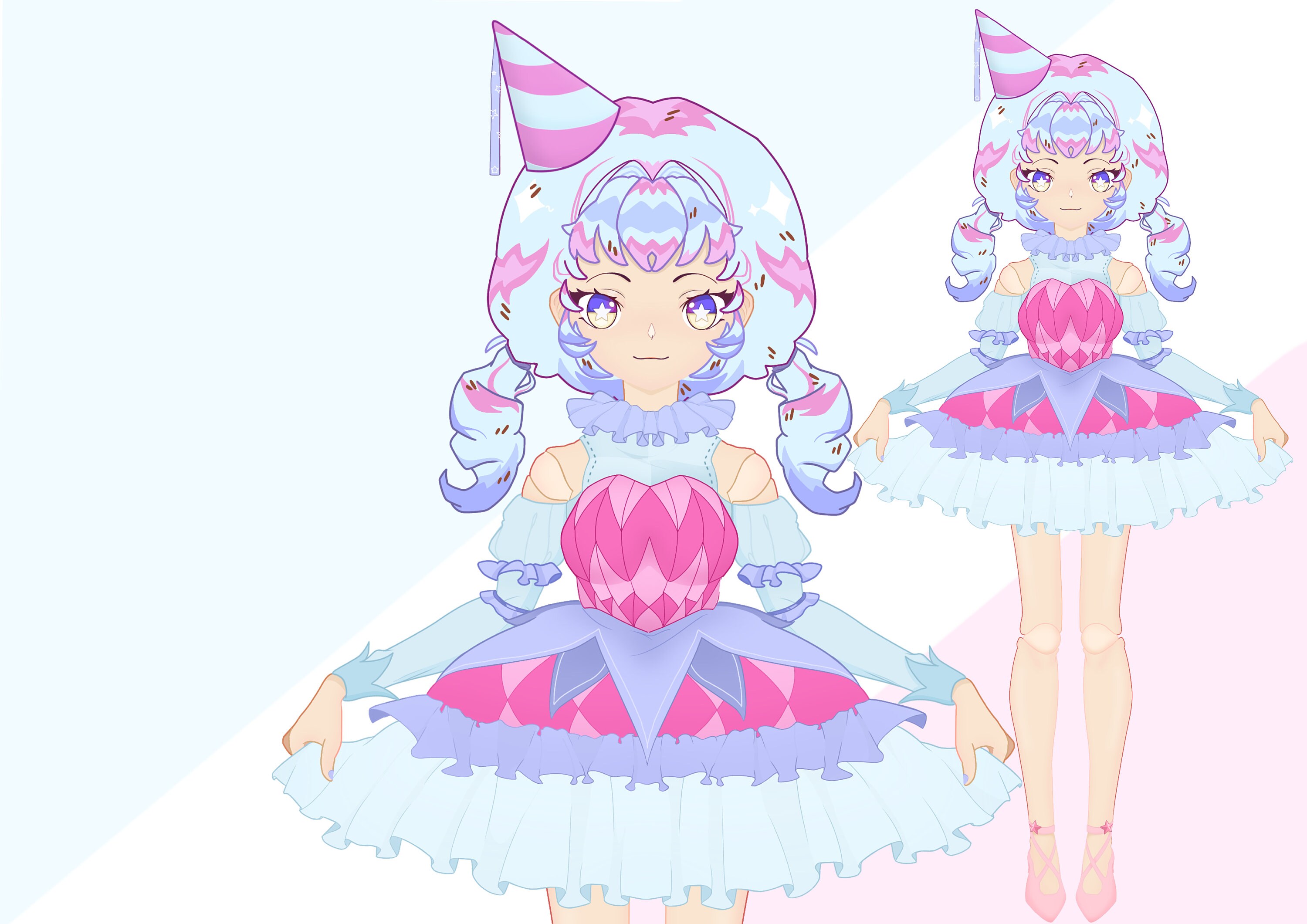 LIVE2D Full Body Premade Vtuber Model for Commercial Use Pastel Vtuber ...