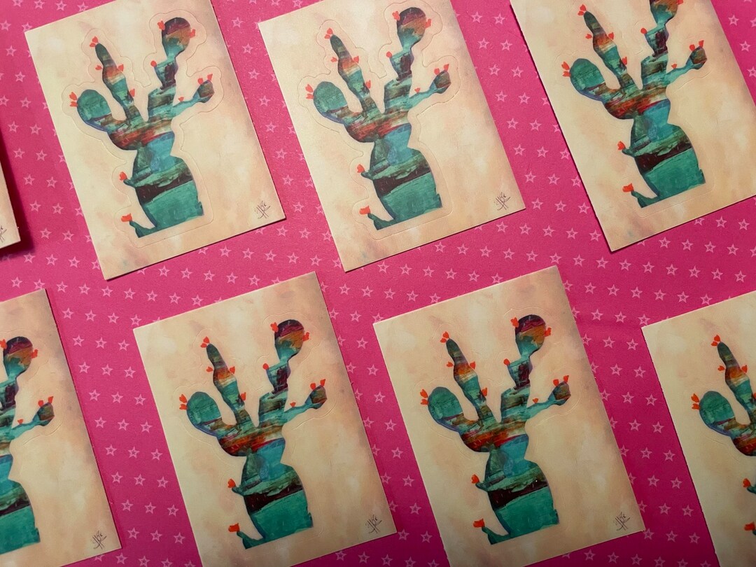 Cactus Beaver Tail Kiss Cut Vinyl Sticker - Etsy