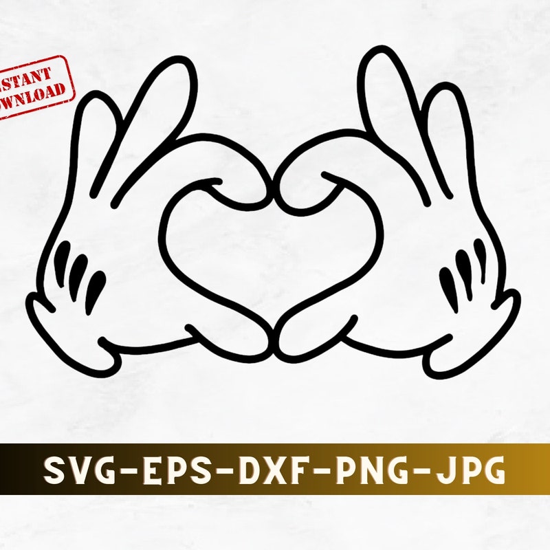 Mickey Mouse With Hearts - Etsy