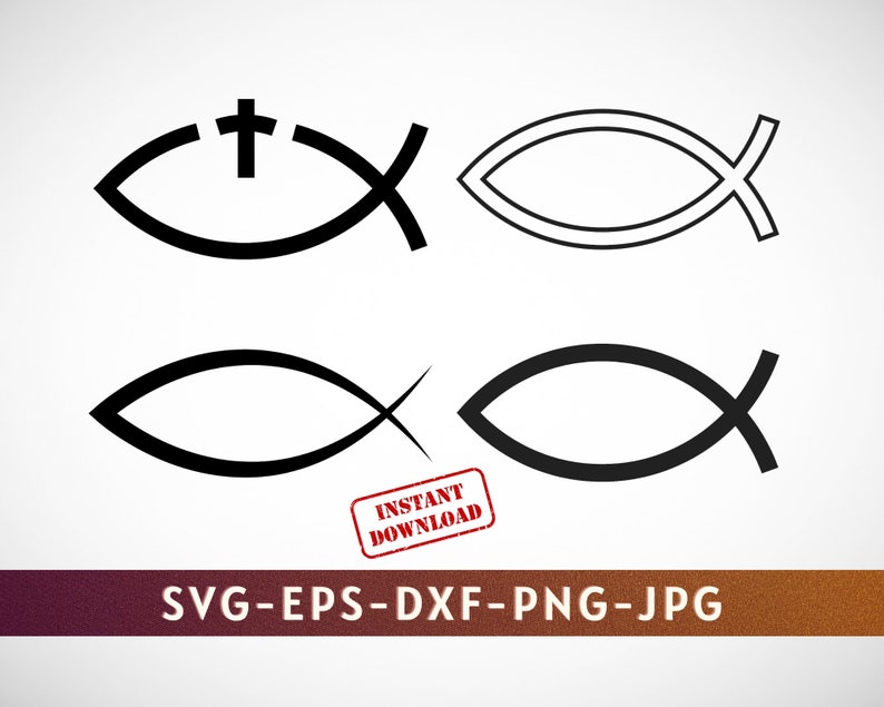 Paquete SVG de pez cristiano, SVG de pez de Jesús, SVG de Ichthys, SVG ...