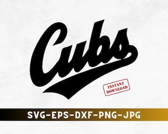 Cubs Baseball Svg, Go Cubs Svg, Retro Sports Jersey Font, Cubs Team ...