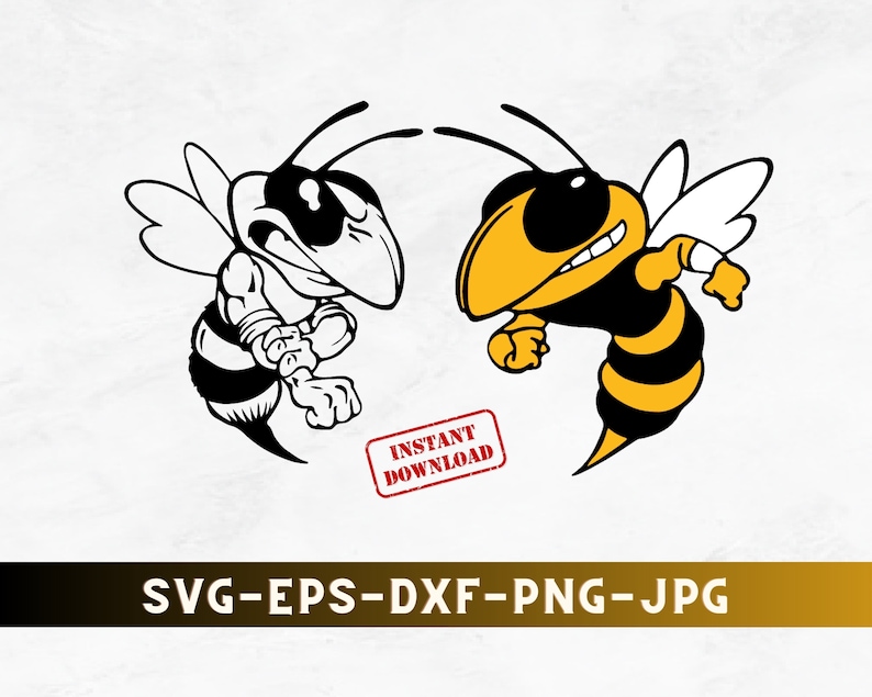 Hornet Bee Mascot SVG, PNG, DXF, Eps Instant Download Digital Download ...