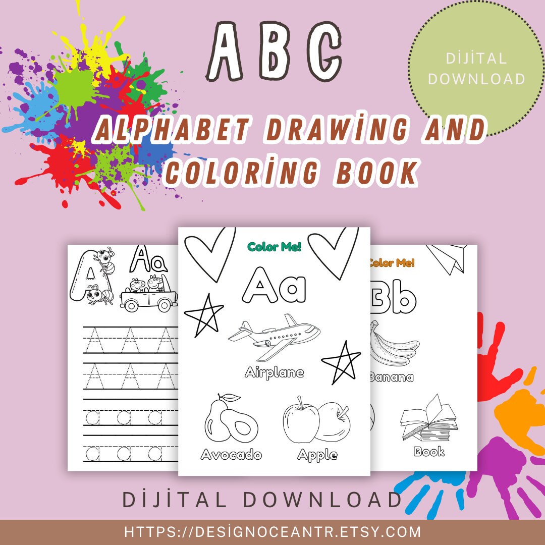 I Learn the Alphabet by Drawing and Fun Coloring Activities, Baby's ...
