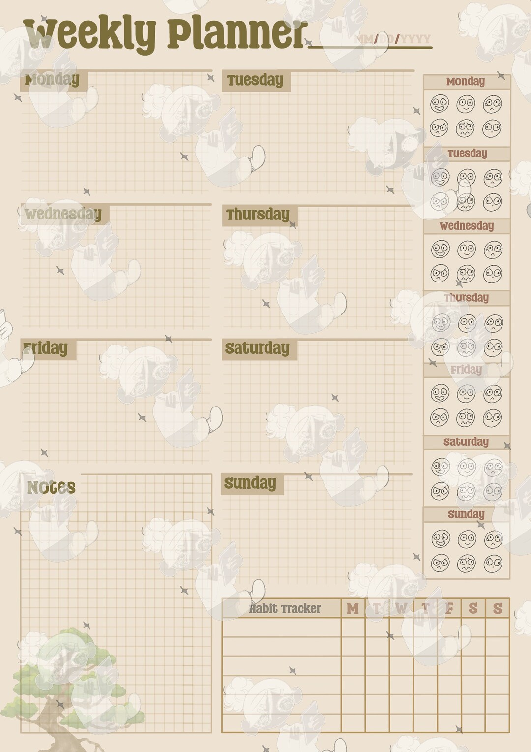 Weekly + Daily Planner - Plant Theme - Etsy