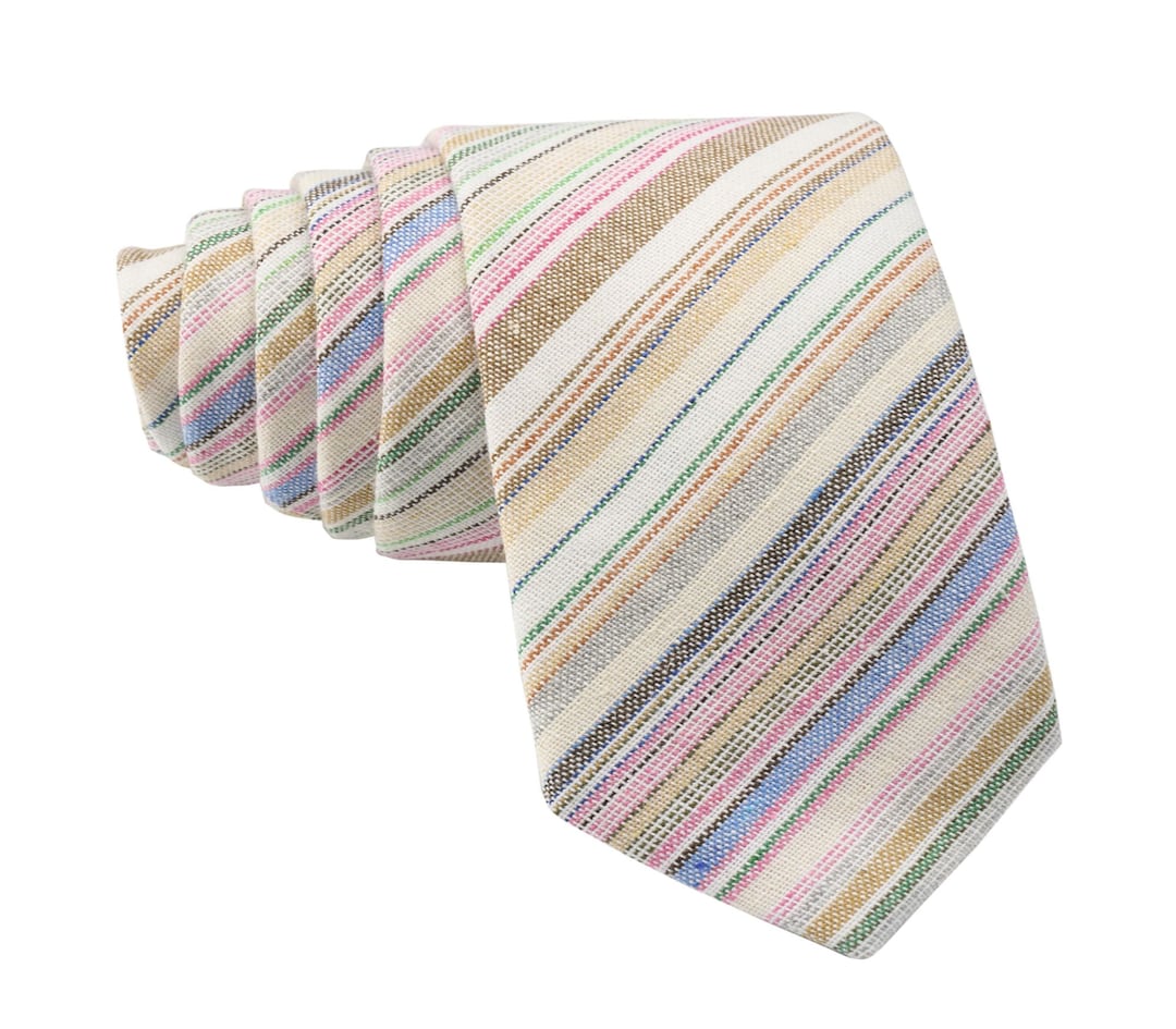 Otis & Oliver Mens Skinny Striped Tie Cotton Necktie Great for Gift ...