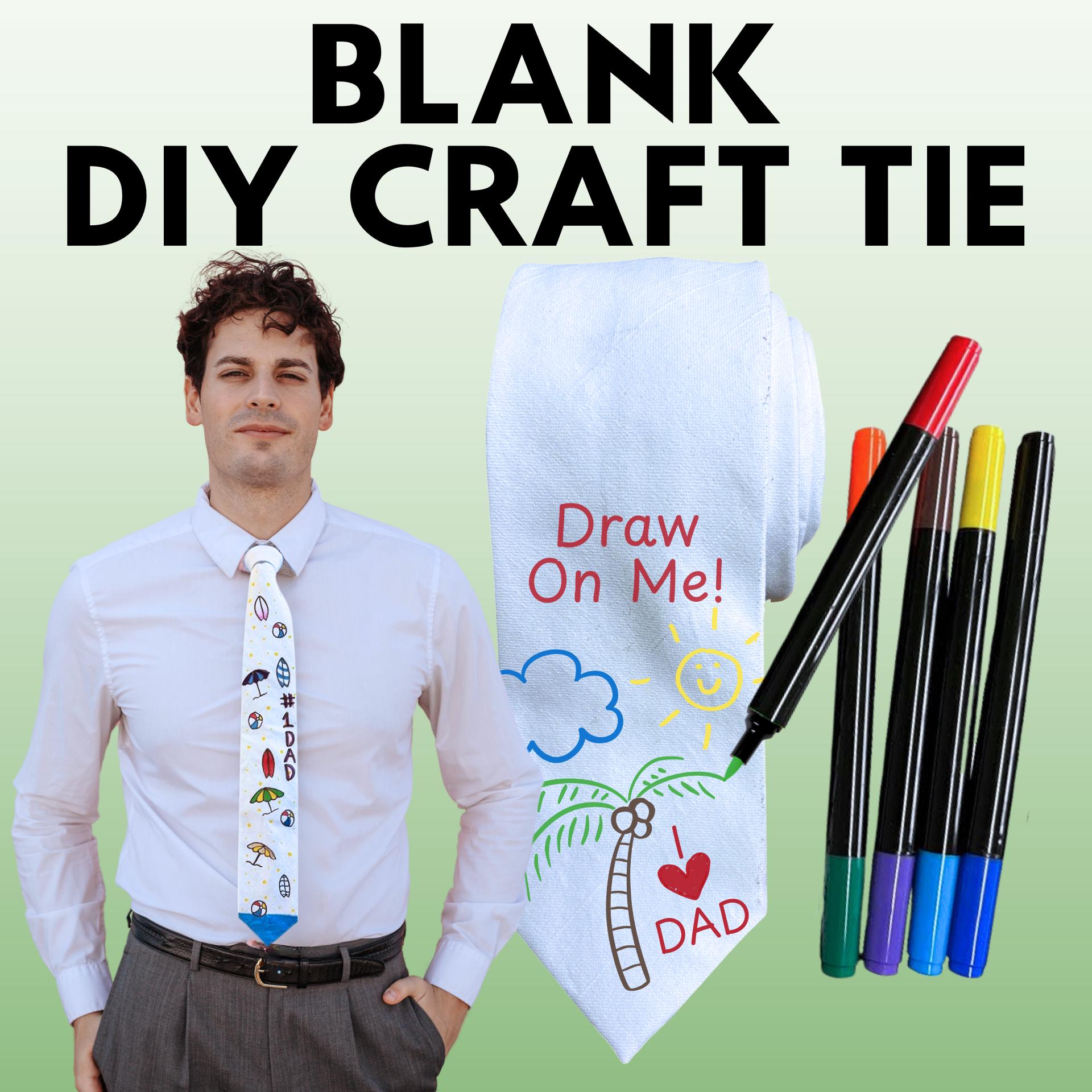 Design Your Own Tie- DIY Custom Blank Tie, Fabric Markers Included ...