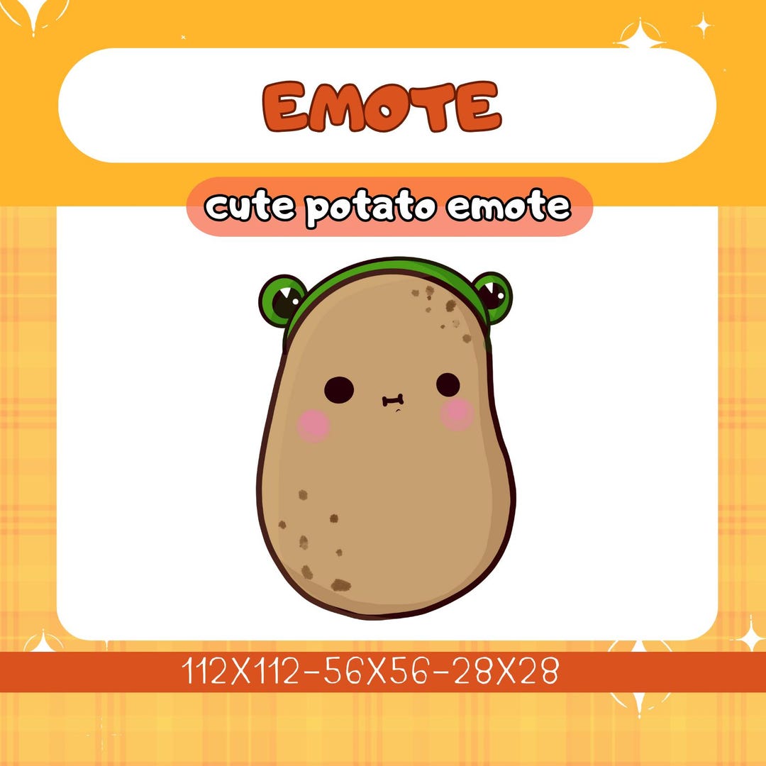Cute Potato Twitch Emote, Channel Points Icon/emote for Twitch Instant ...