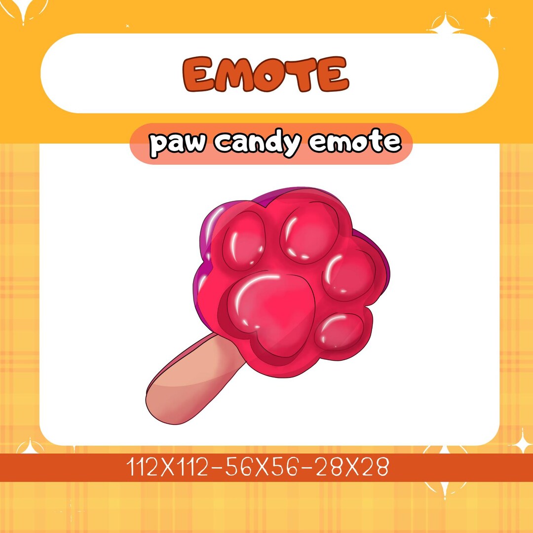 Paw Candy Twitch Emote, Channel Points Icon/emote for Twitch Instant ...