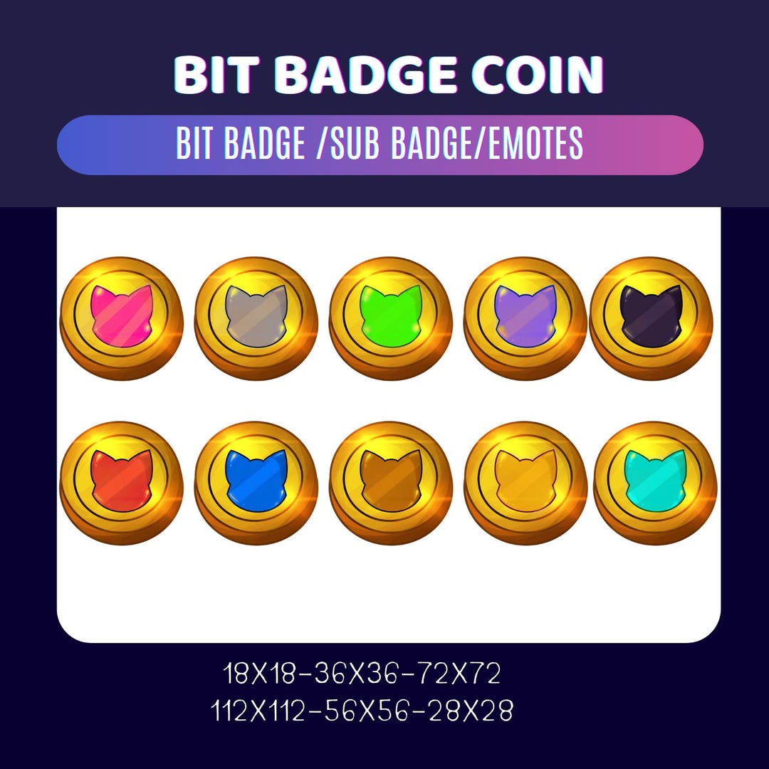 Cat Twitch Sub Badges Twitch Bit Badges Twitch Subscriber Badges Bit ...