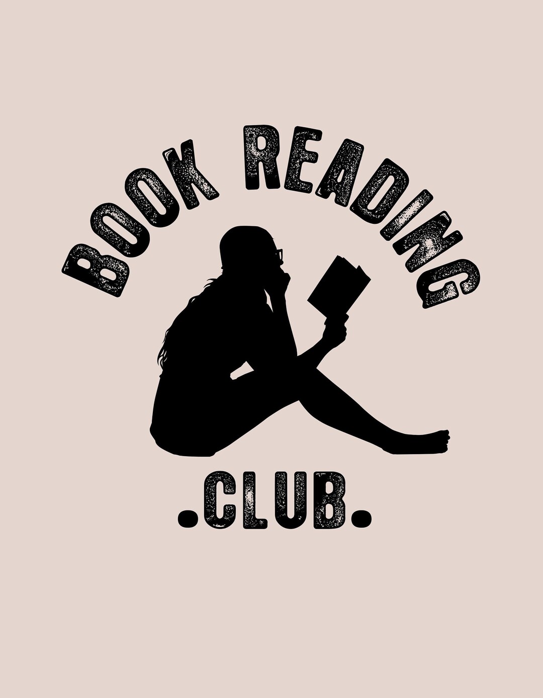 Book Reading Club SVG, Retro Vintage Book Reading Stack Holding Peace ...