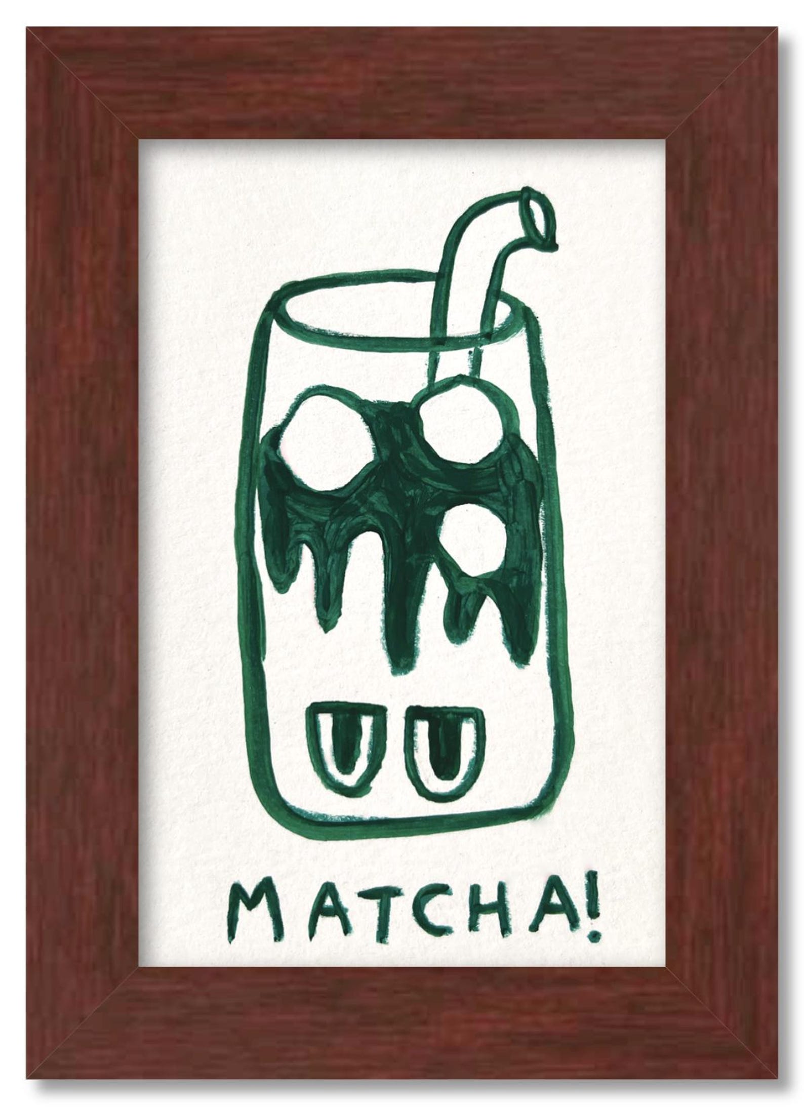 Matcha Art Print Cute Matcha Poster for Cafe Wall Art Cafe Poster ...