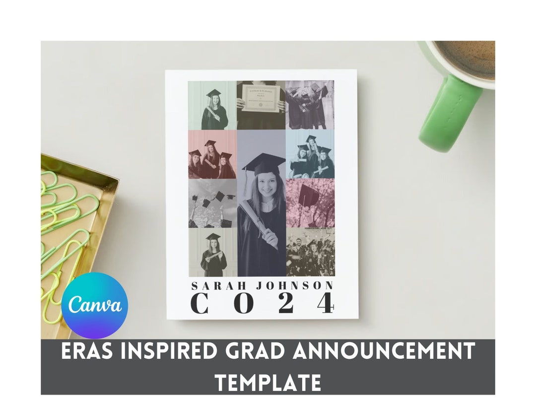 Eras Inspired Grad Announcement Template - Etsy