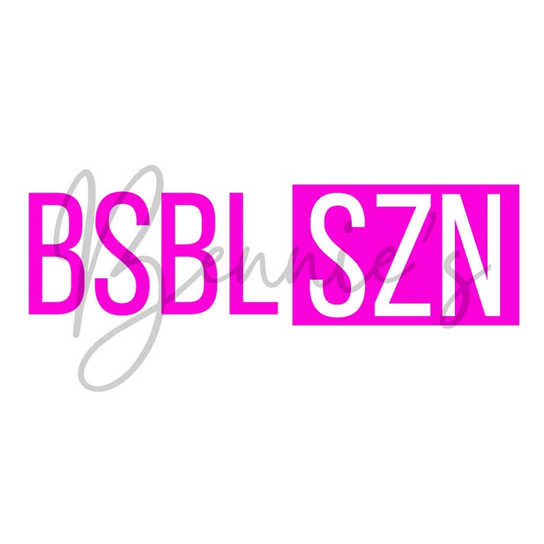 Hot Pink Baseball Season BSBL SZN Png - Etsy
