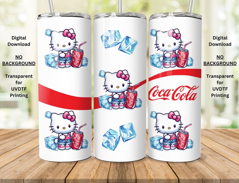 20oz UVDTF Tumbler Wrap Design Cola Kitty Png DIGITAL DOWNLOAD - Etsy
