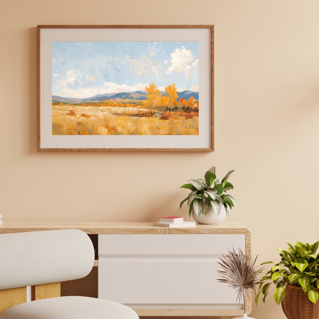 Printable Digital Download Wall Art - High Autumn Pass - Landscape Oil ...