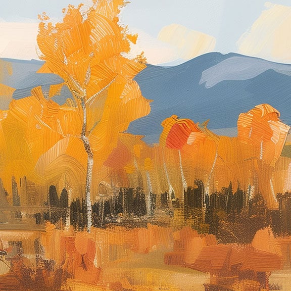 Printable Digital Download Wall Art - High Autumn Pass - Landscape Oil ...